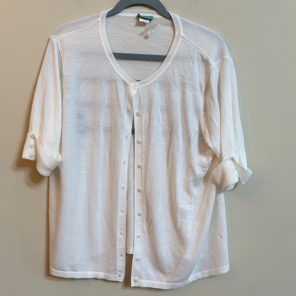 Haband | Sweaters | Sara Morgan By Haband Elbow Sleeve Sweater White Xl ...